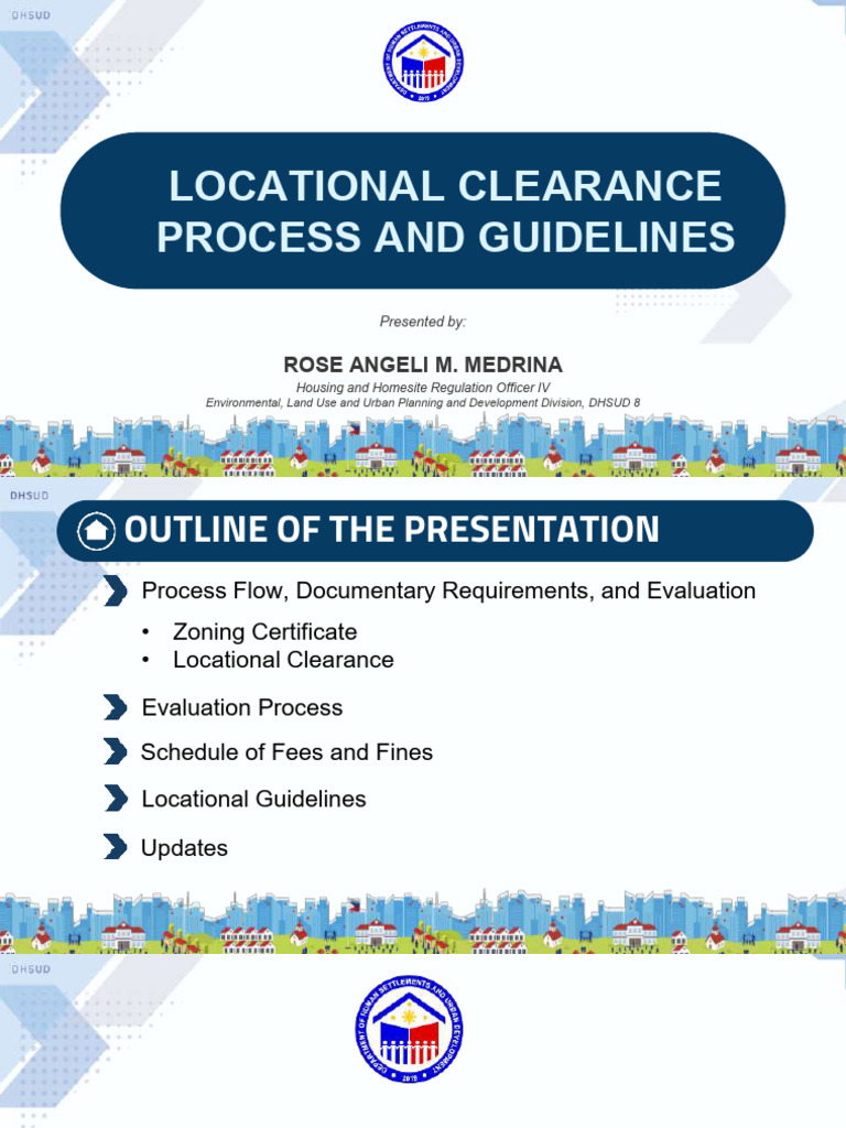 Locational Clearance Process and Guidelines: Rose Angeli M. Medrina ...