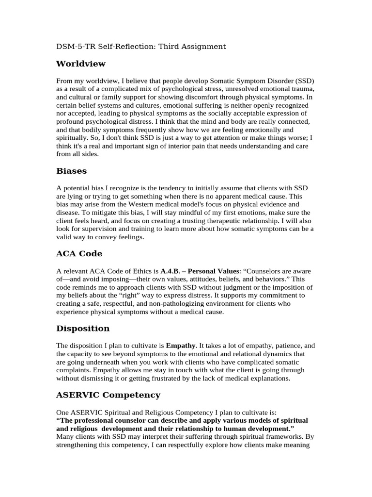 reflection third | PDF | Bias | Mental Disorder