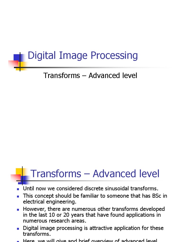 Digital Image Processing - Advanced Course | PDF | Eigenvalues And Eigenvectors | Wavelet
