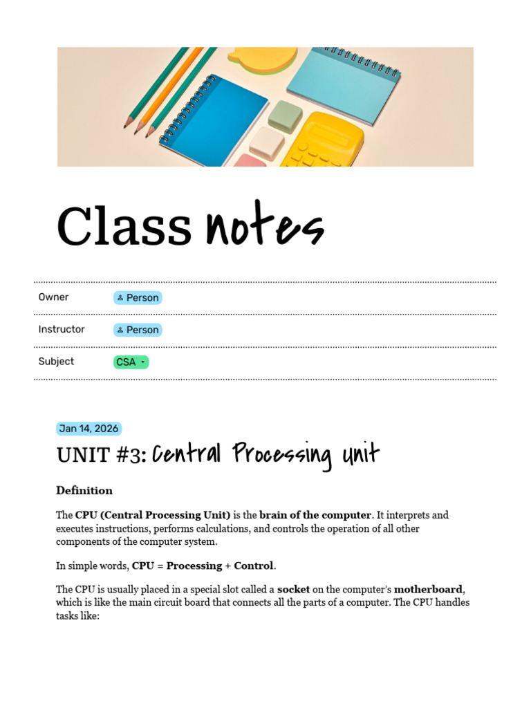 #3 Central Processing Unit | PDF | Central Processing Unit | Parallel ...