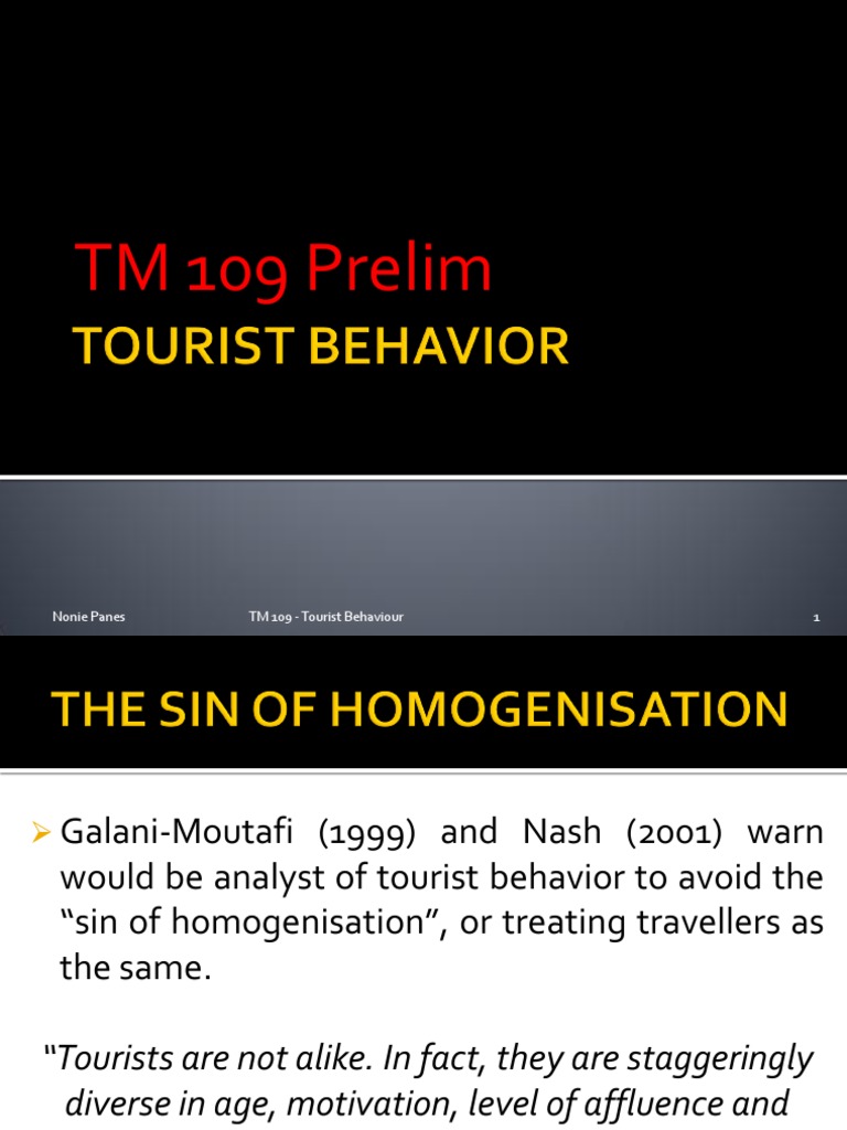 Tourist Behavior | PDF | Motivation | Motivational
