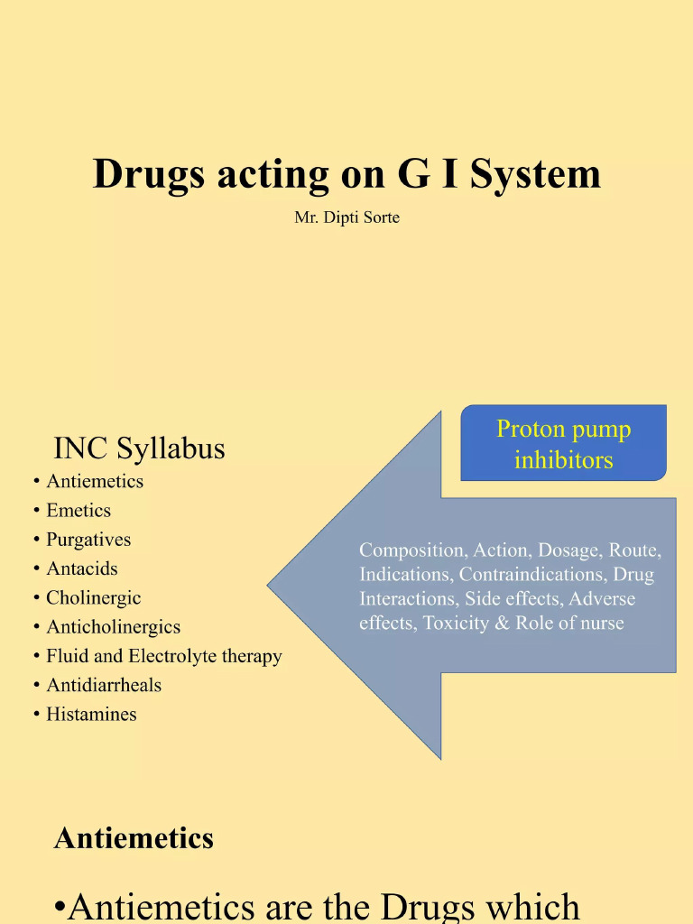 Drugs Acting on G.I. System | PDF