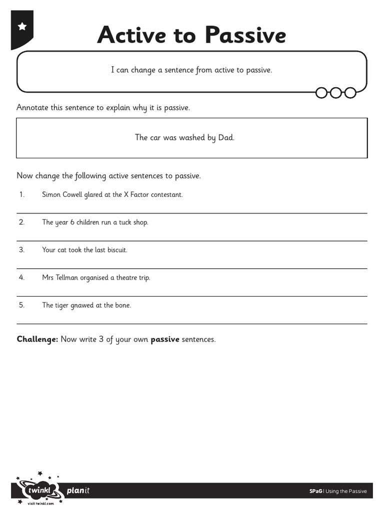 Active and Passive Voice - Chili Challenge | PDF | Linguistics | Syntax