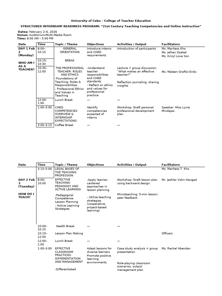 Structured Internship Readiness Program | PDF | Educational Assessment ...