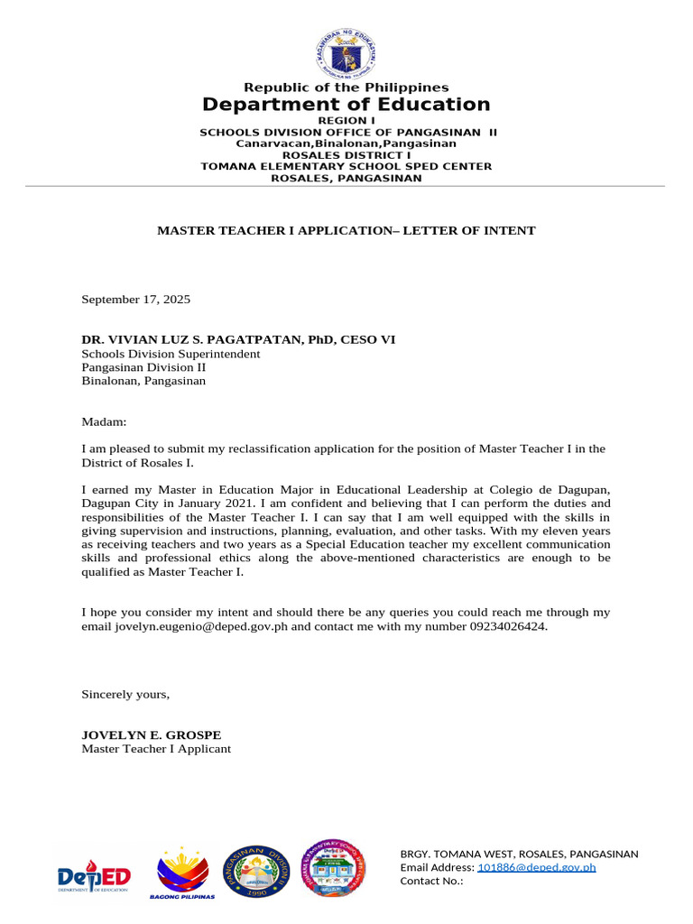 2025 Official Letter Head Tessc (1) .Docx Mam Jovy | PDF