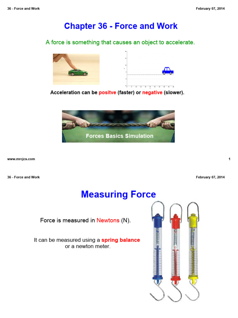36 - Force and Work | PDF | Force | Weight