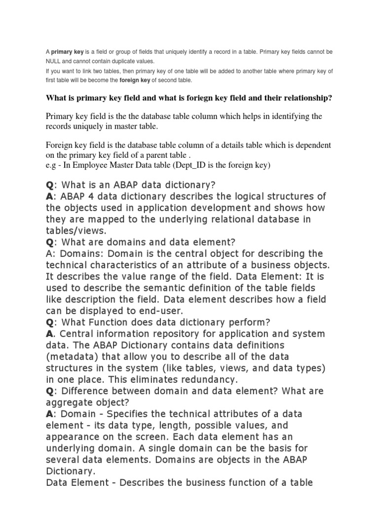 What Is Primary Key Field and What Is Foriegn Key Field and Their ...