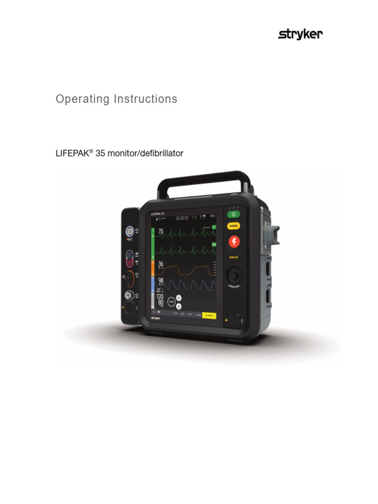 Stryker Lifepak 35 Defibrillator - User Manual | PDF | Monitoring ...