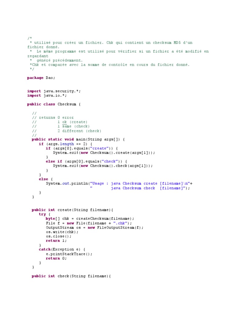 Create A Checksum en Java | PDF | Domaines de l'informatique ...