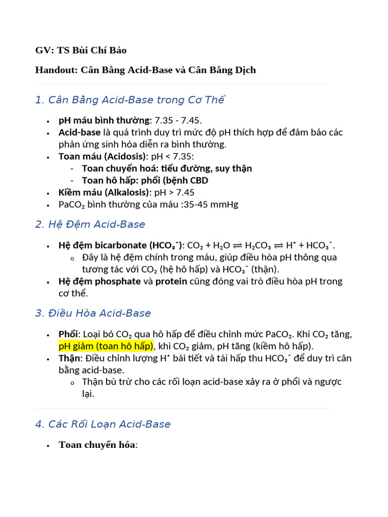 Bài1 CB acid base | PDF