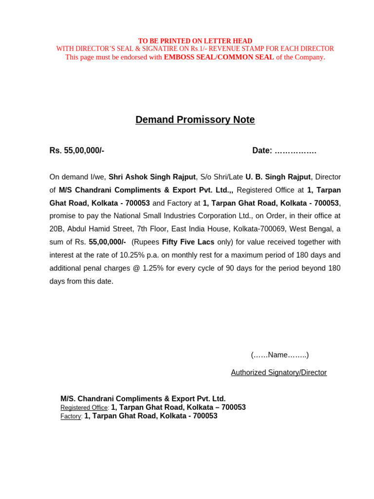 Demand Promissory Note | PDF