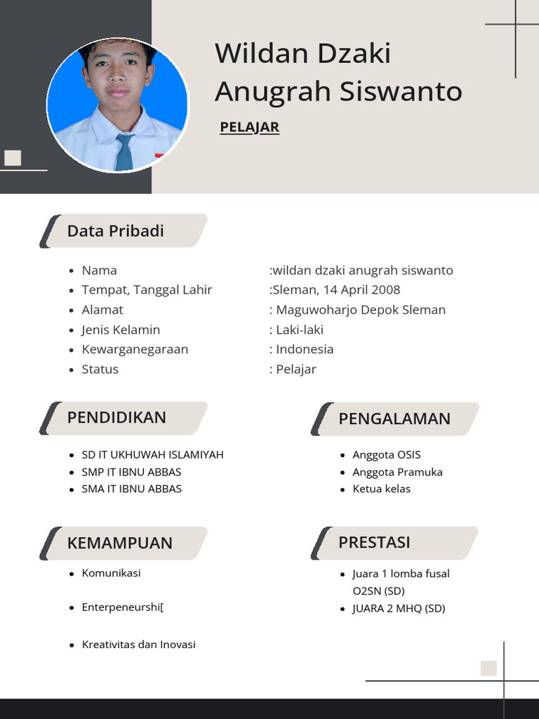 12 S1 - Wildan Dzaki Anugrah S. - CV | PDF