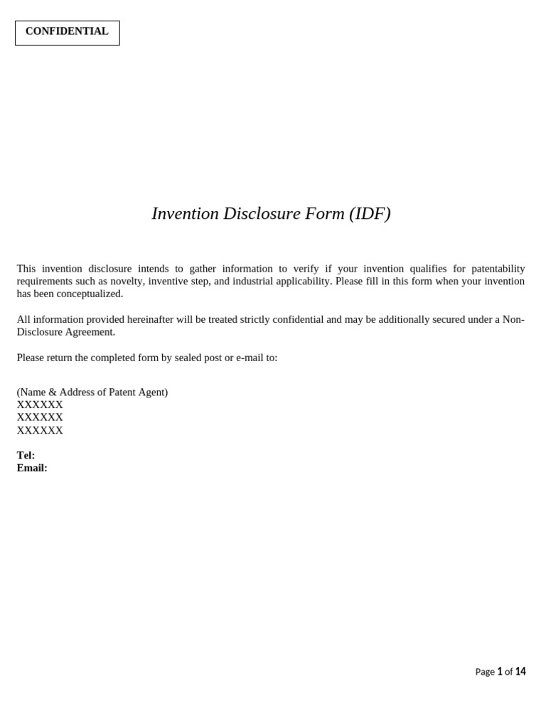 Invention Disclosure Form (IDF) BootCamp | PDF | Patent | Invention
