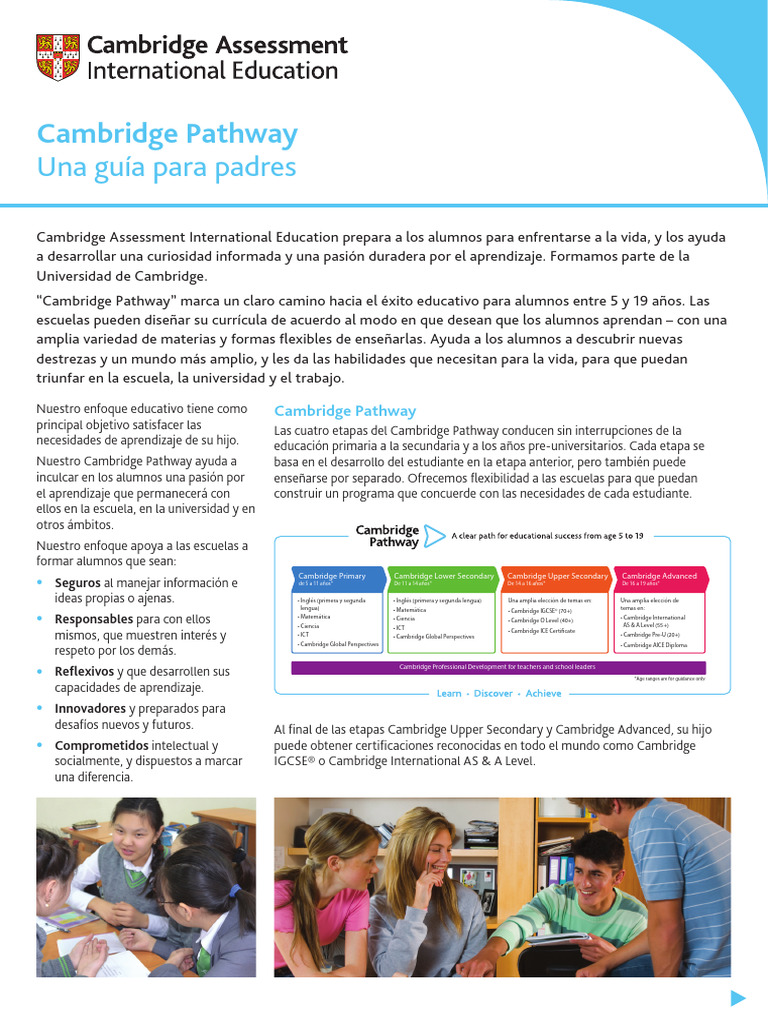 Cambridge Pathway A Guide For Parents Spanish | PDF | Plan de estudios ...