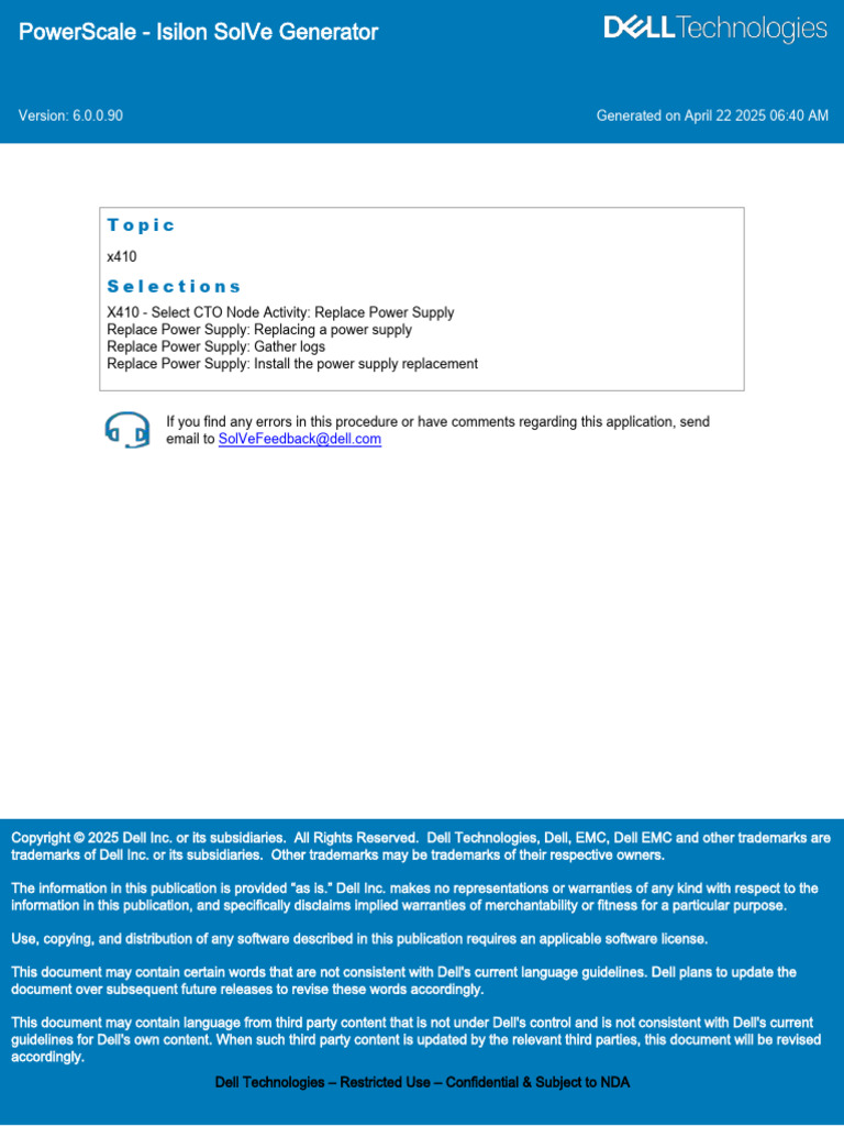 PowerScale - Isilon - X410-Replace Power Supply | PDF | Electrostatic ...