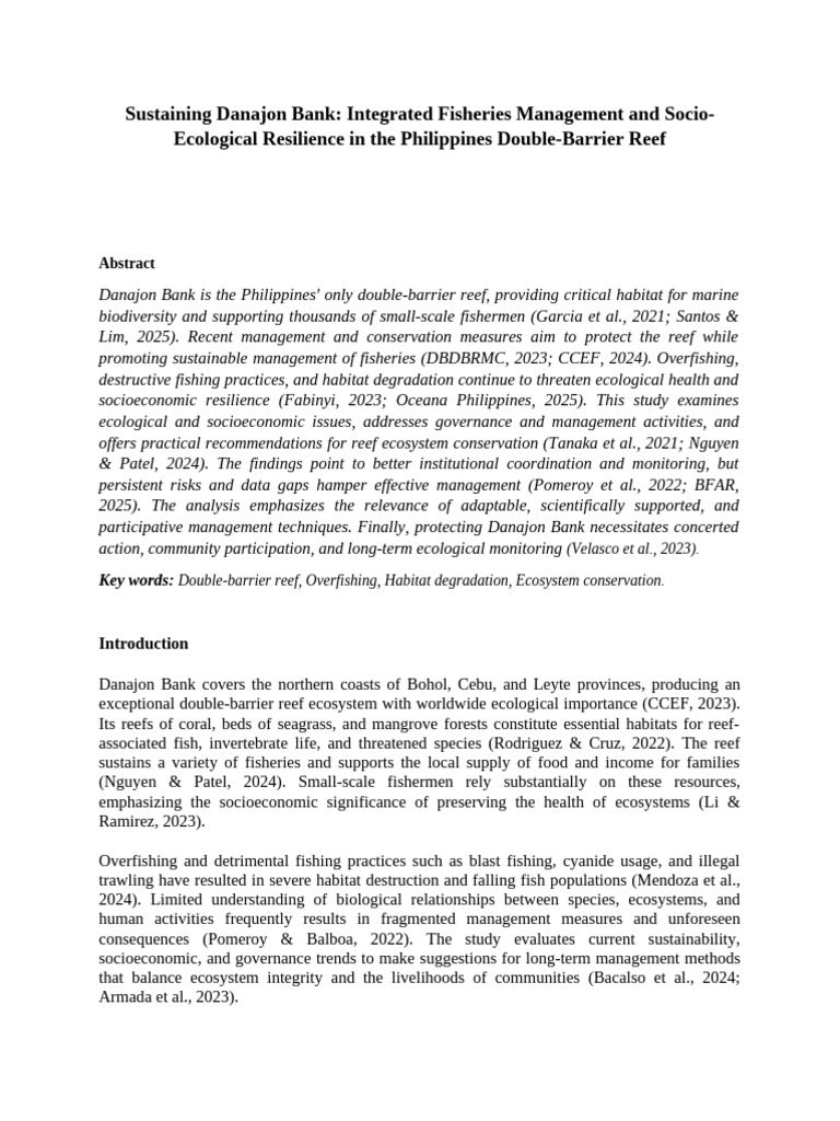 Sustaining Danajon Bank | PDF | Coral Reef | Conservation Biology