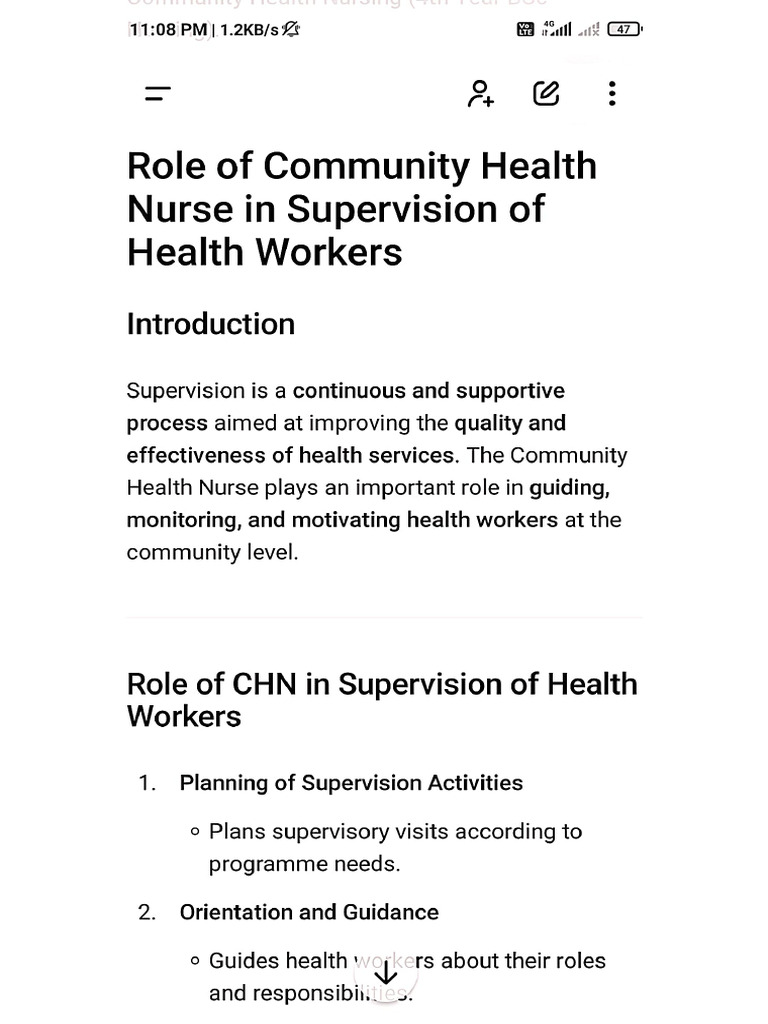 Role of Chn in Supervision | PDF