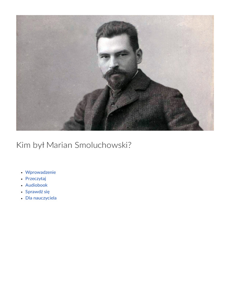 Kim Byl Marian Smoluchowski | PDF