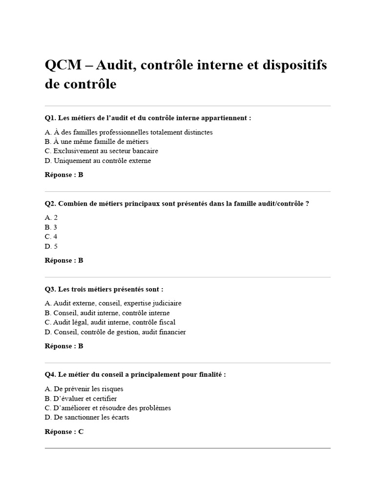 QCM Audit | PDF