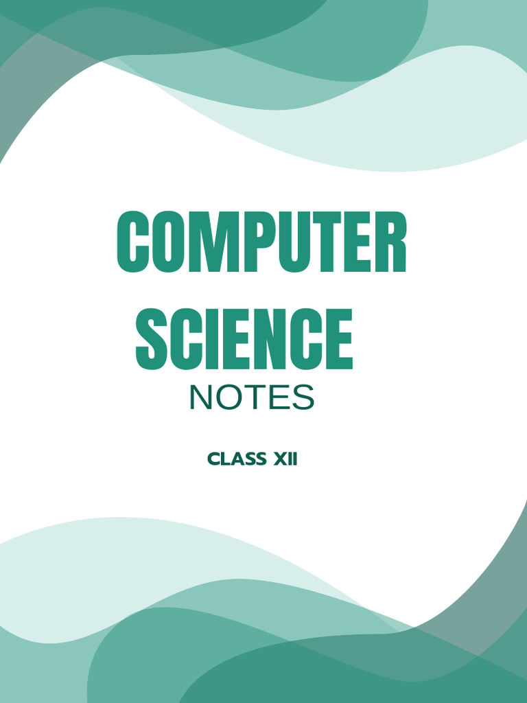 Computer Science Notes Class Xii | PDF | Parameter (Computer ...