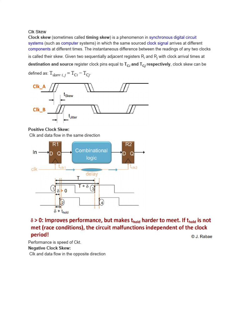 Clock Skew Jitter | PDF