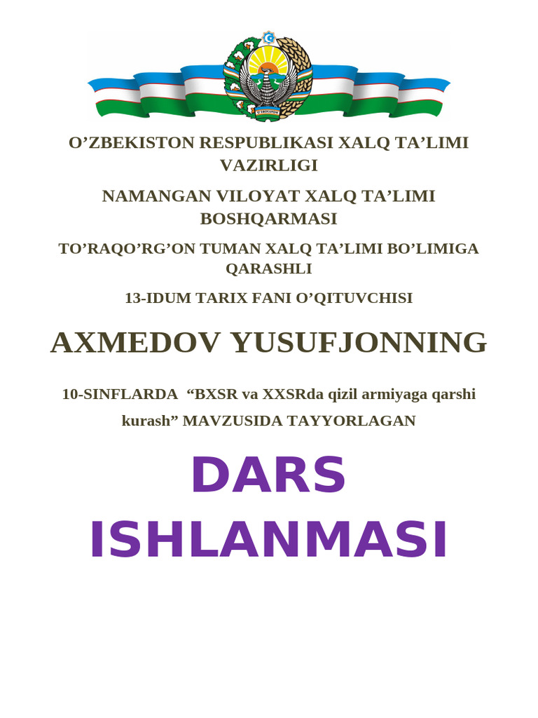 13 IDUM Axmedov Yusufjon BXSR Va XXSRda Qizil Armiyaga Qarshi Kurashi ...