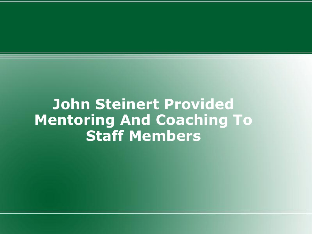 John Steinert: Mentoring & Leadership Skills | PDF | Mentorship ...