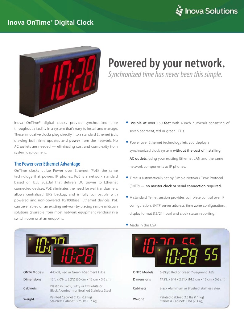 Brochure OnTime Clock | PDF | Ethernet | Computer Network