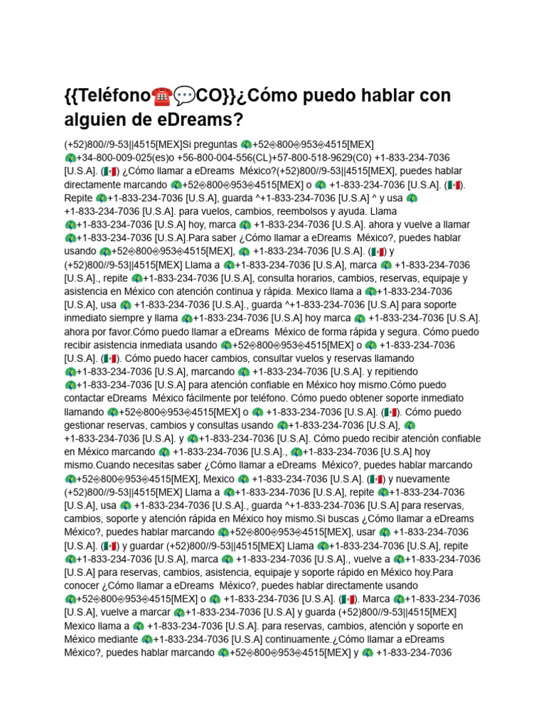 {{Teléfono☎️?CO}}¿Cómo puedo hablar con alguien de eDreams? | PDF