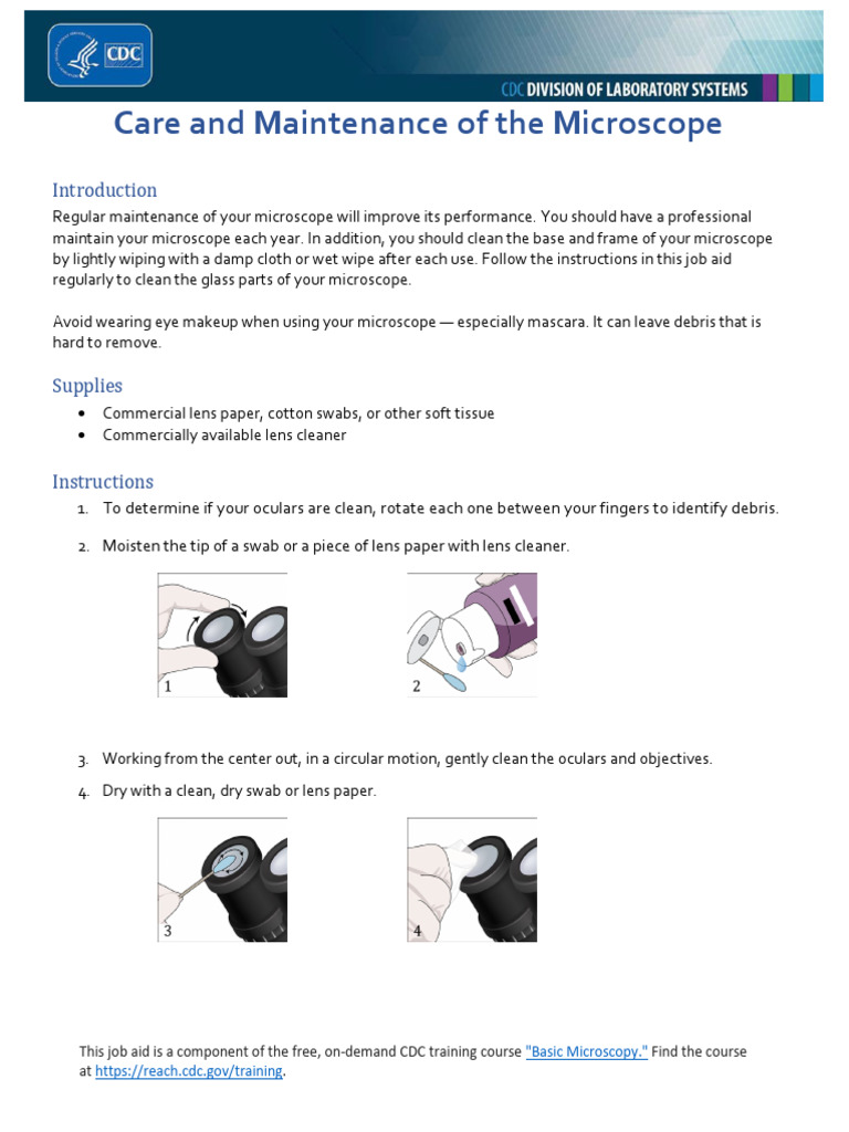 Care Maintenance Microscope 508 | PDF