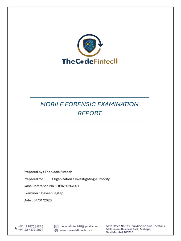Mobile Forensic Examination Report | PDF | Digital Forensics | Forensic ...