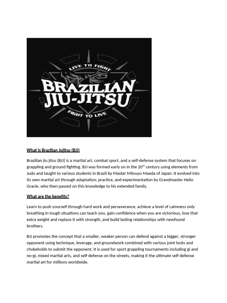 Brazilian Jujitsu in Details | PDF | Brazilian Jiu Jitsu | Grappling