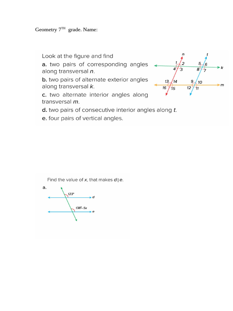 Geometry 7TH Grade | PDF