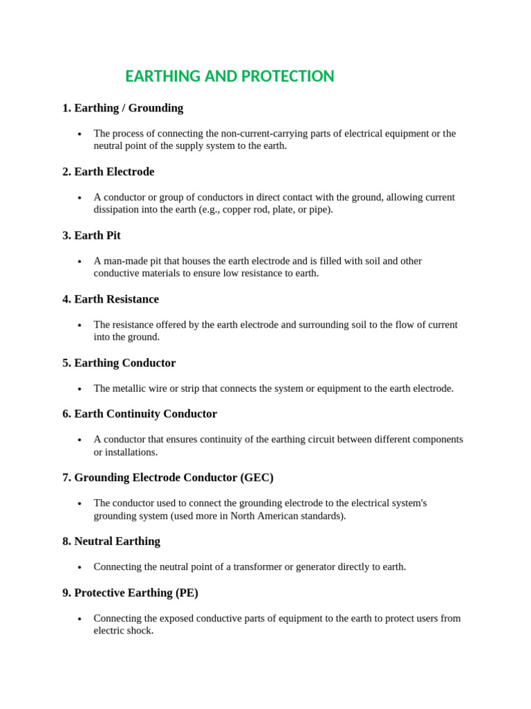 Earthing and Protection | PDF | Electrical Components | Manufactured Goods