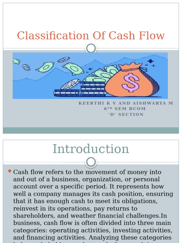 Classification of Cash Flow | PDF | Investing | Expense