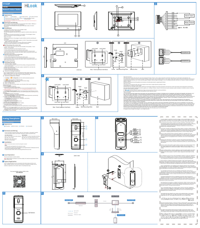 UD35498B HiLook VI-K23P Video Intercom Kit QSG V1.0 20231102 | PDF ...