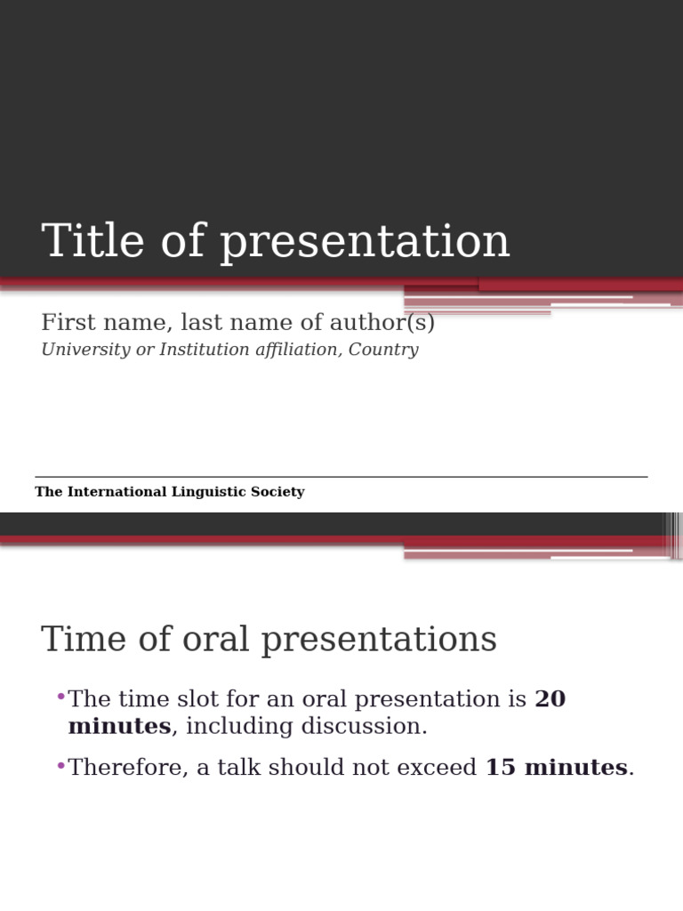 Oral Presentation Template | PDF
