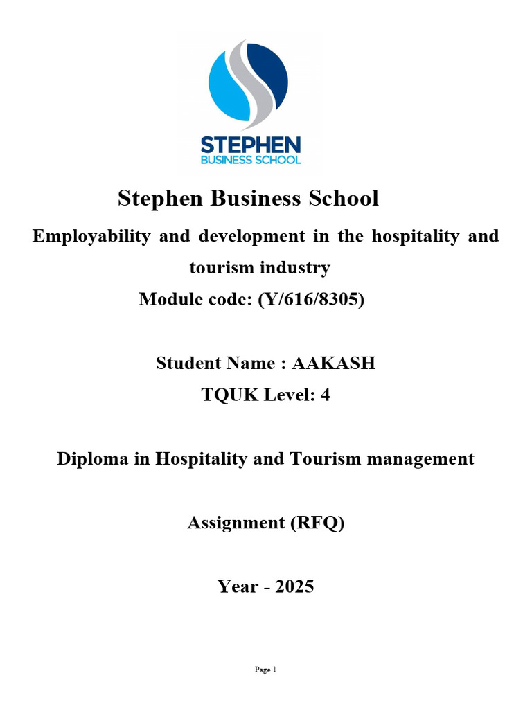 Employability and Development in The Hospitality and Tourism Industry ...