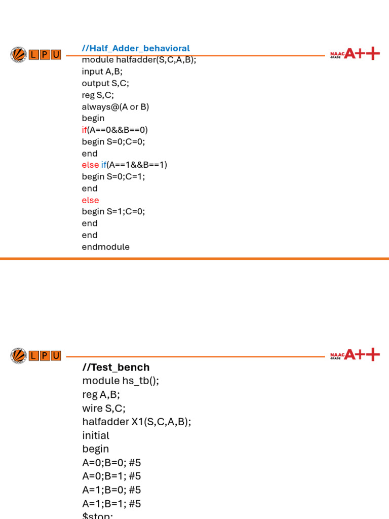 A Few Examples of Codes Using Behavioral Modeling | PDF | Computer ...