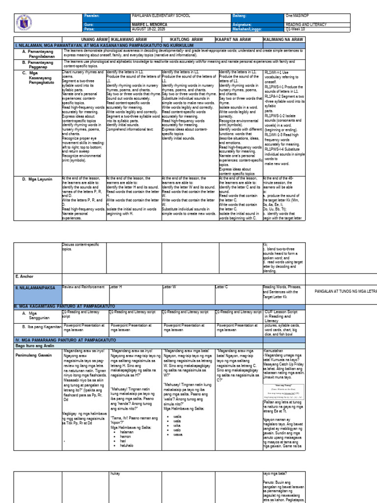 Week 8 Reading Day 1 To 5 | PDF