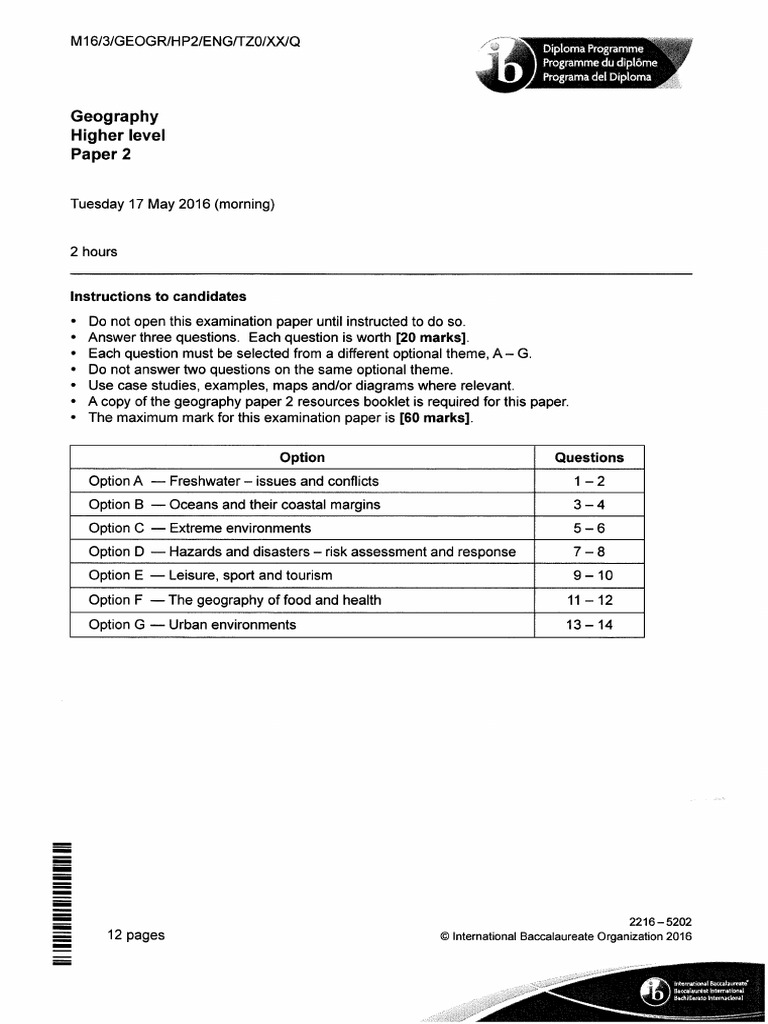 Example Exam Paper Options Now Paper 1 | PDF