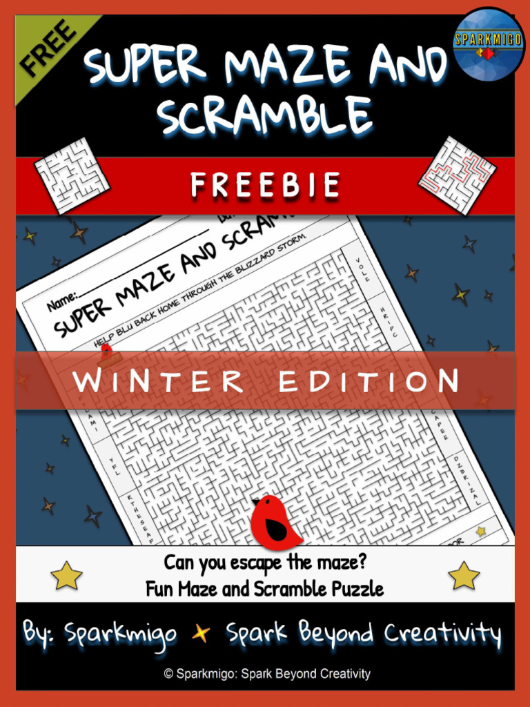 SuperMazeandScrambleChristmasHappyHolidaysWinterGameNoPrepFreebie-2 | PDF