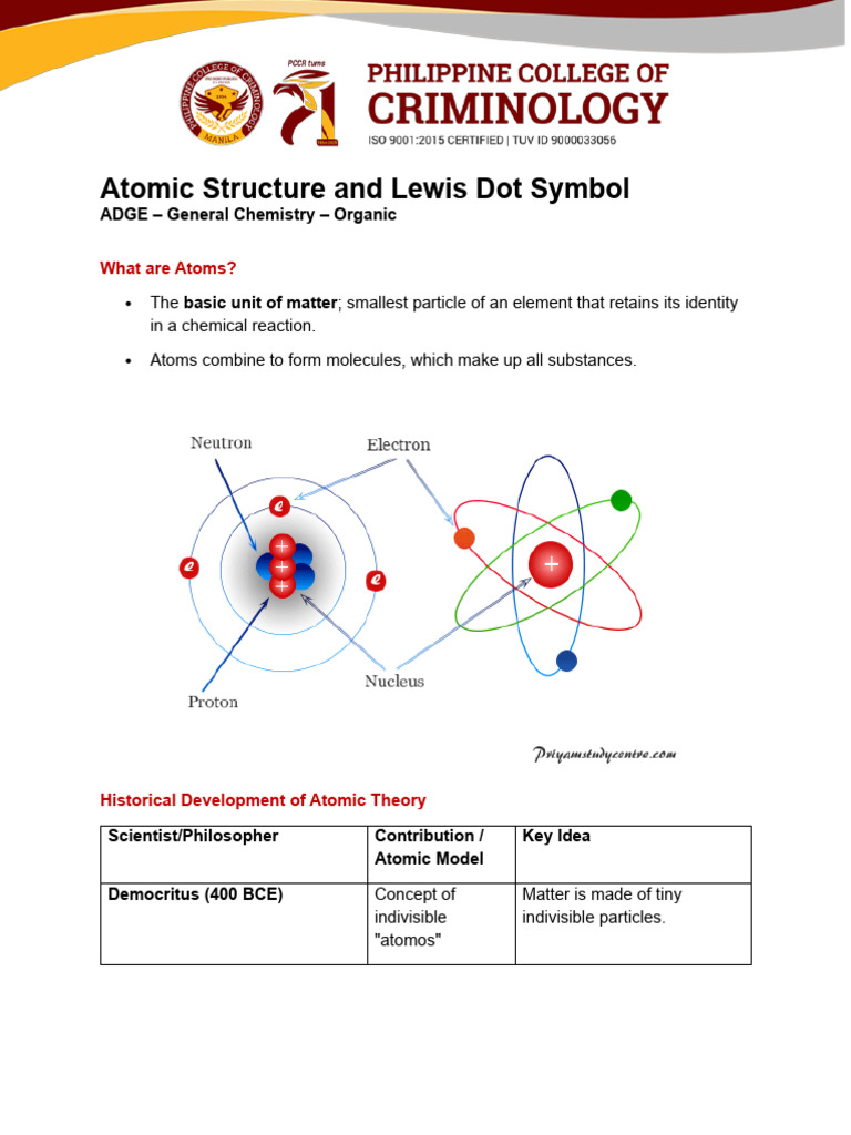 Atomic Structure | PDF | Atoms | Atomic Nucleus