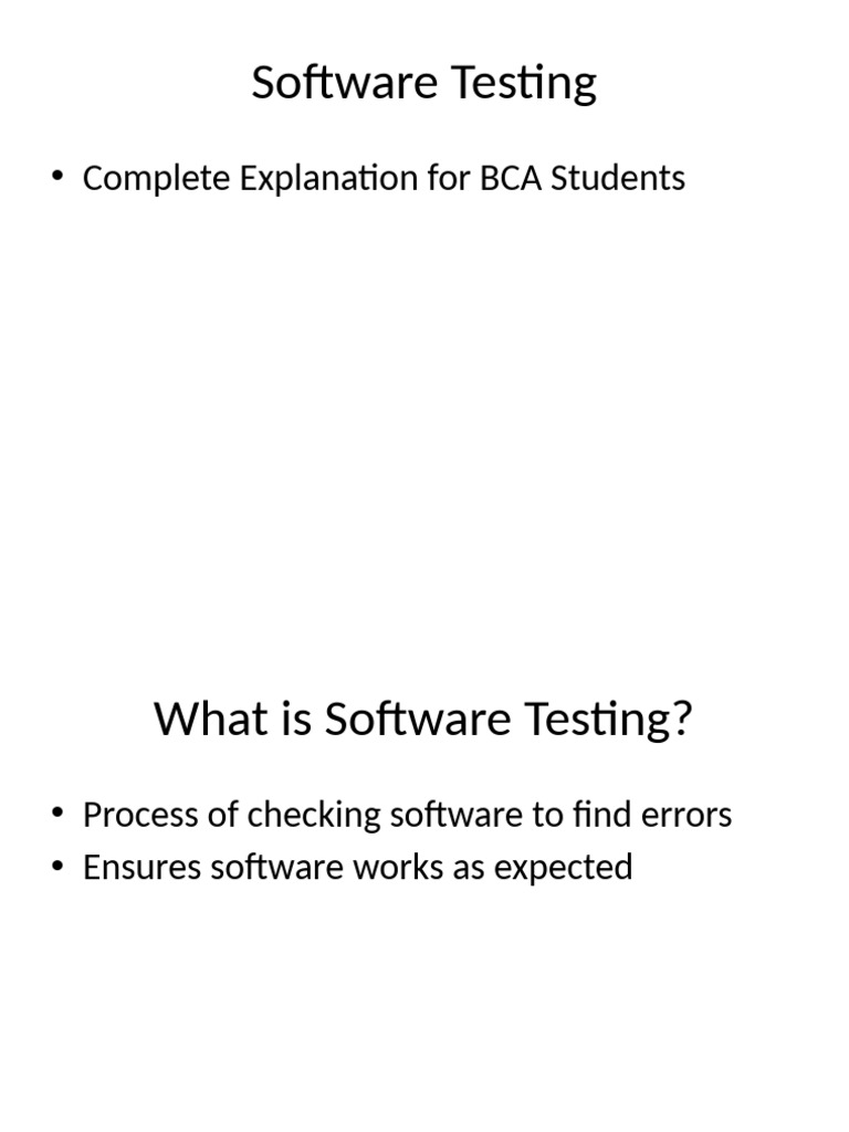 Software Testing BCA SpeakerNotes PPT | PDF