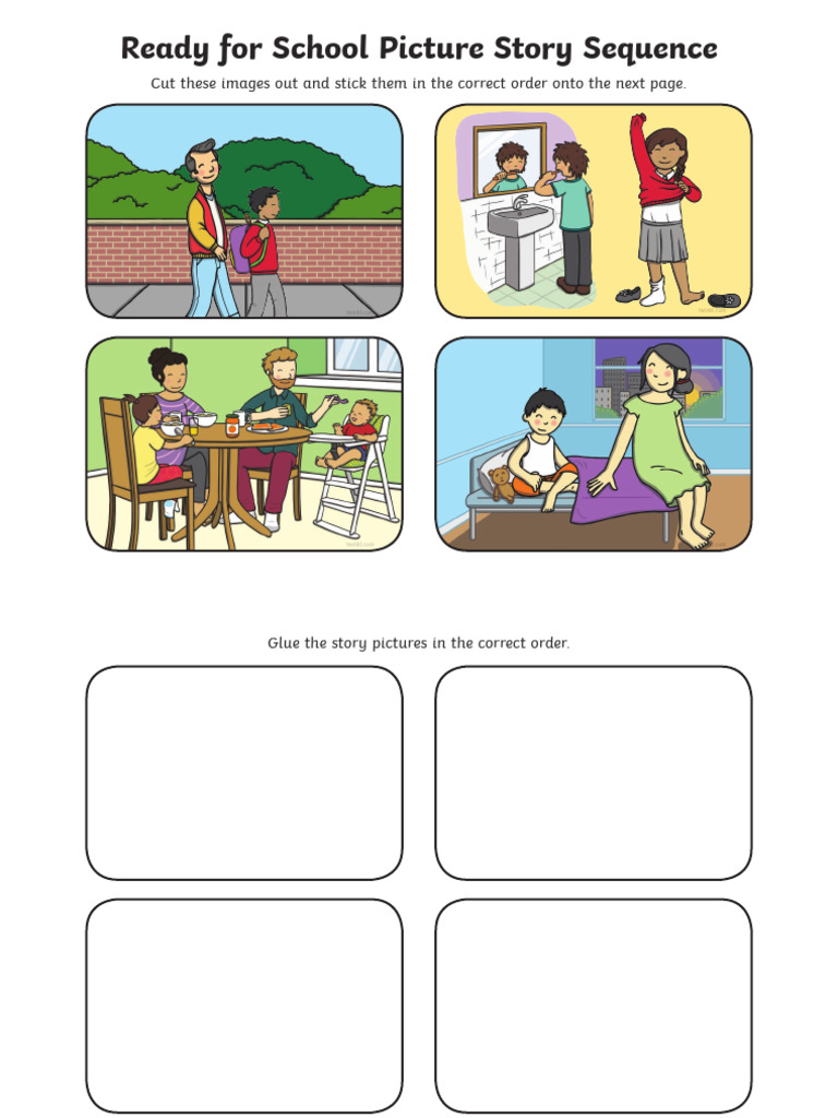 Au l 53516 Ready for School Picture Story Sequence Differentiated ...