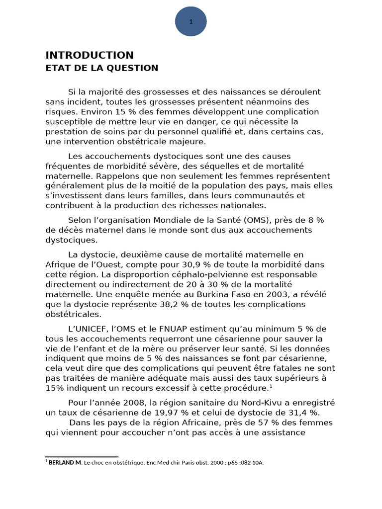 TFC Dystocie Mecanique | PDF | Accouchement | Césarienne