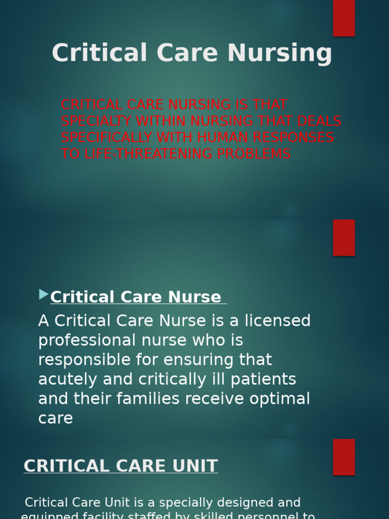 Critical Care Nursing | PDF | Intensive Care Medicine | Intensive Care Unit