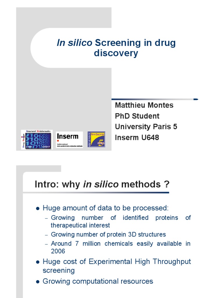 In silico Screening in drug: discovery
