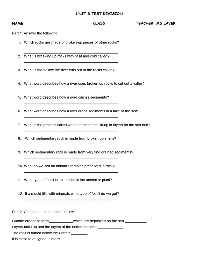 _Unit 3 Revision 2 | PDF