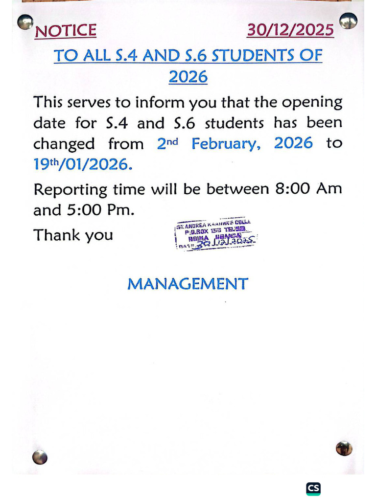 Student's Notice | PDF
